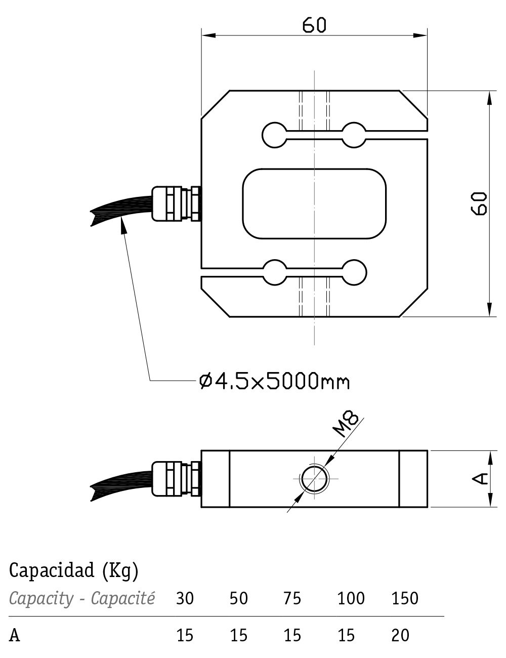 SENSOCAR / S-1 / S-Beam Load Cell - CAS Scale Korea Co., Ltd.