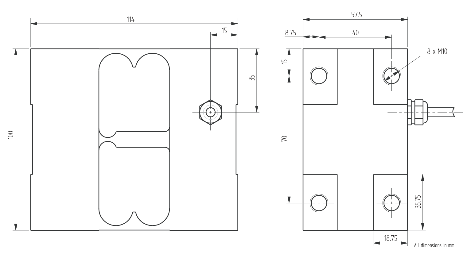 scaime / BEF-F / PM Single point load cell for wall-mounting, 150 kg ...