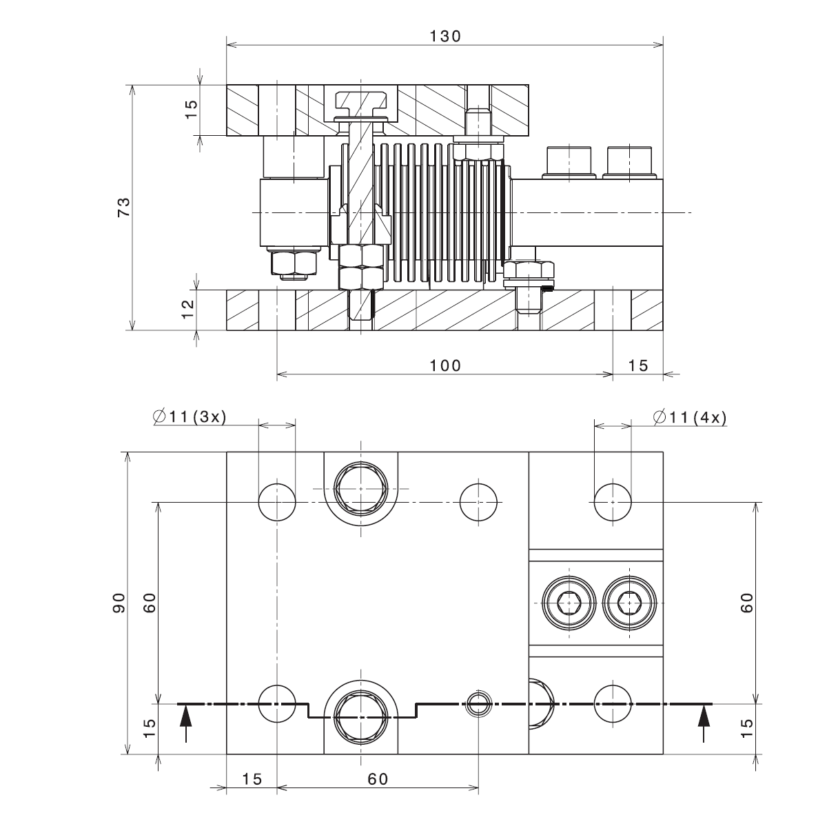 Minebea Intec / Bending beam load cell LC Nito PR 77 and mounting kit ...